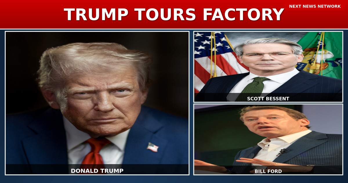 AMERICA FIRST IN ACTION: Trump Tours Ford Factory with Top Economic ...