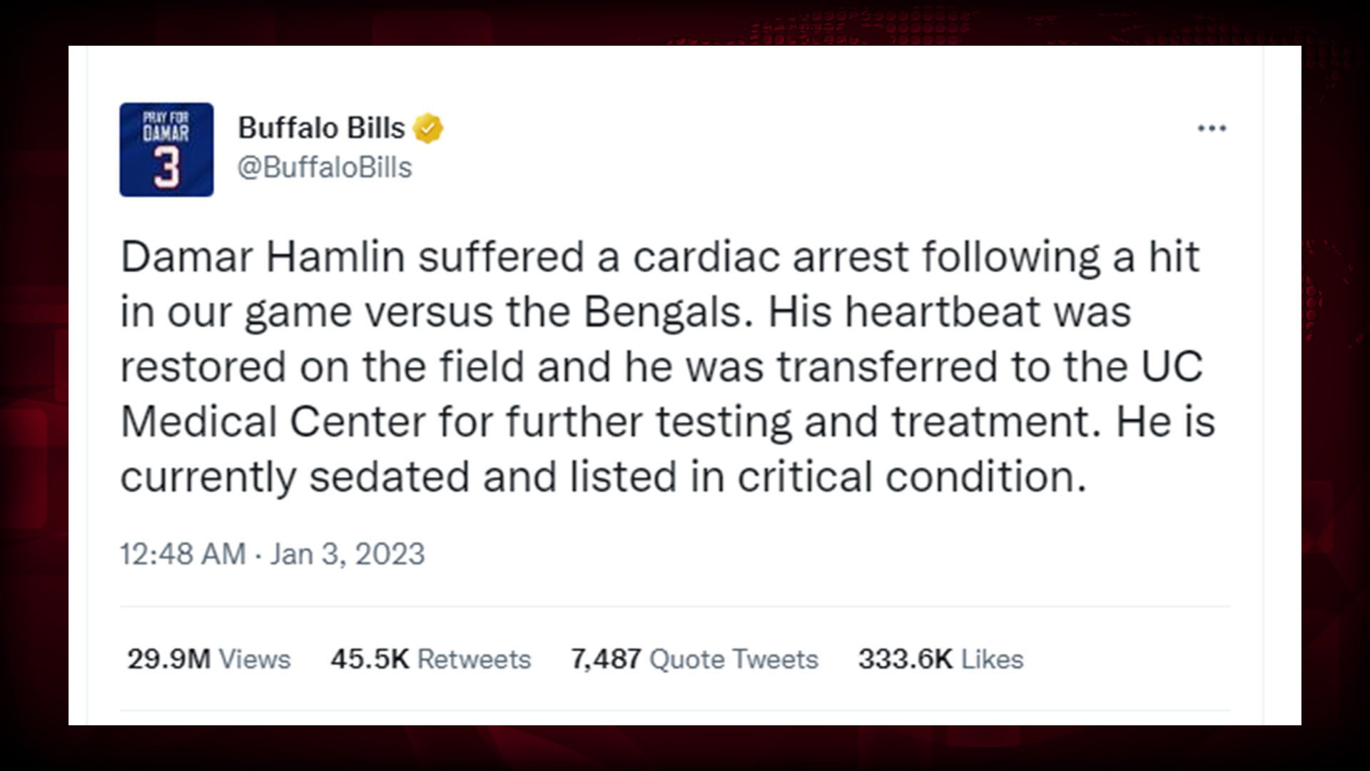 Nation Erupts After Respected Doctor Points to Reason Damar Hamlin ...